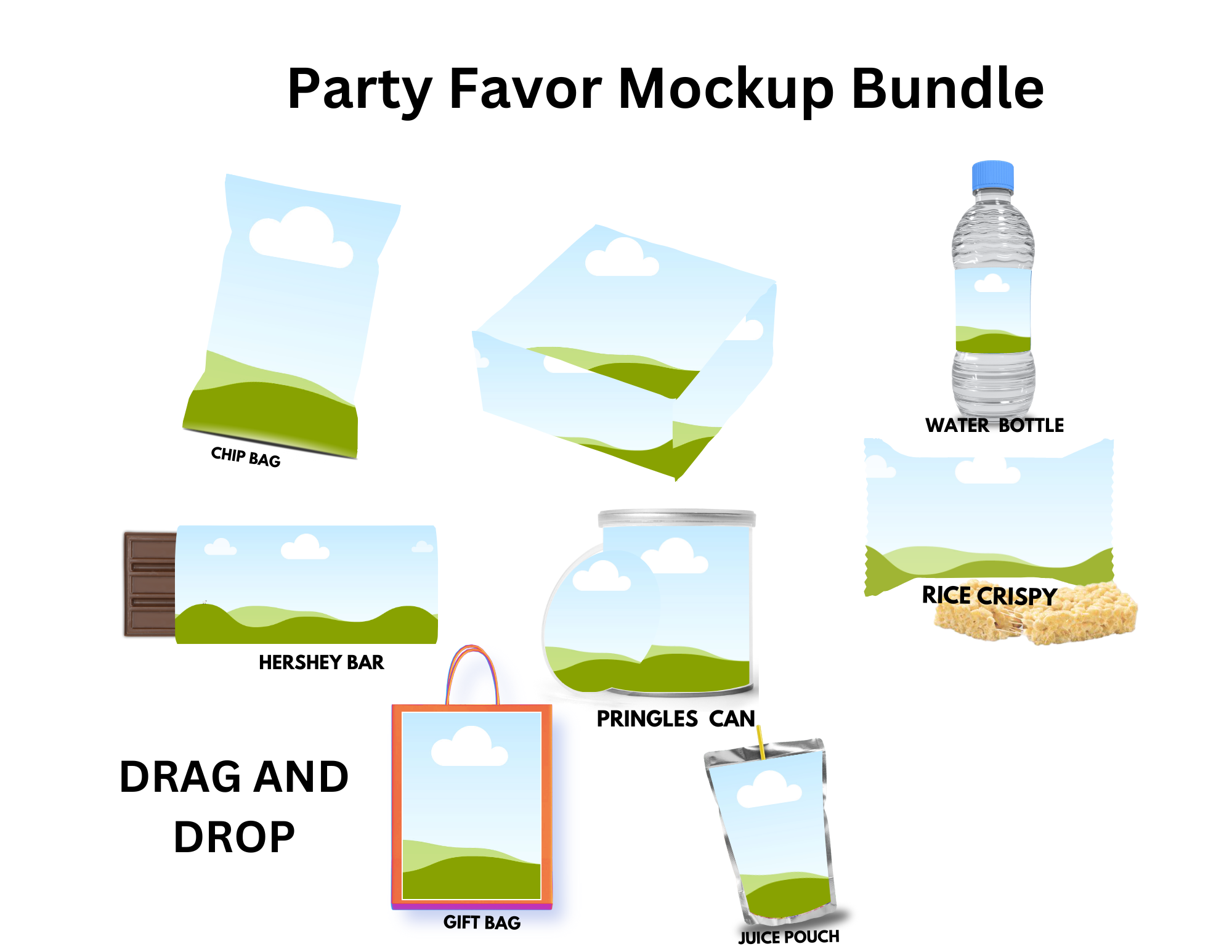 Editable Party Favor Template Blanks BUNDLE